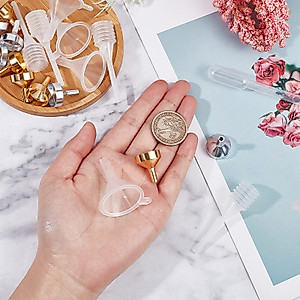 GORGECRAFT 25Pcs 5 Style Small Metal Funnels Essential Oil Funnel Kit and Dropper with Plastic Transfer Pipettes for Liquid Powder Transfer Filling Small Mini Bottles Or Containers Perfume