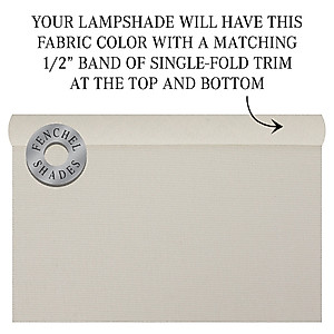 FenchelShades.com 6" Top Diameter x 14" Bottom Diameter x 12" Slant Height Fabric Barrel Lampshade Spider Attachment (Linen Ivory)