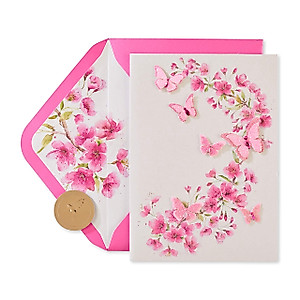 Papyrus Blank Card for Her (Pink Glitter Butterflies)