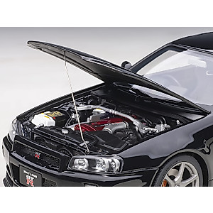 Skyline GT-R (R34) V-Spec II RHD (Right Hand Drive) Black Pearl 1/18 Model Car by Autoart 77407