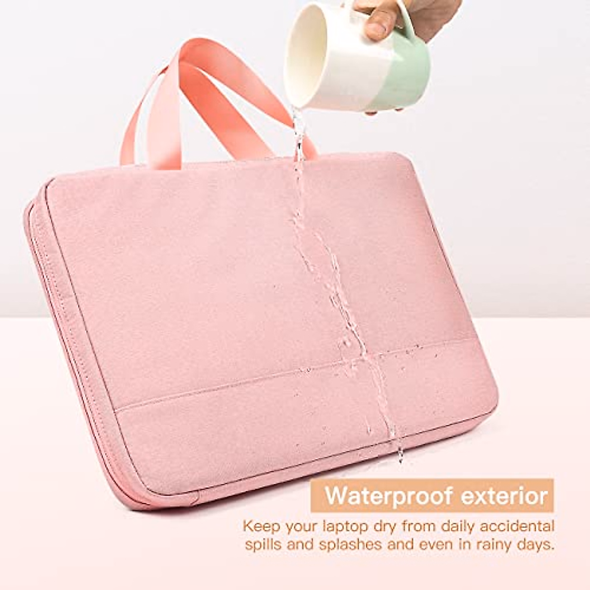 14 Inch Chromebook Case Sleeve for HP 14 Laptop/Pavilion 14/Stream 14/EliteBook, Acer Swift X, Dell XPS 15 / Inspiron 14, Lenovo IdeaPad 3 14, ASUS Chromebook Flip 14 Waterproof Computer Bag(Pink)