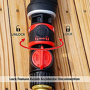 Eden 93218 Premium Garden Connect with Shutoff Valve and Water Stop & Lock Feature Quick Release Kit Hose Fittings and Adapters, (3 Sets/ 9 Pc)