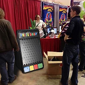 WinSpin 41"x25" Prize Drop Board Foldable Stand Disk Drop Board Game with 12 Playing Pucks for Carnival Tradeshow Party Live Stream