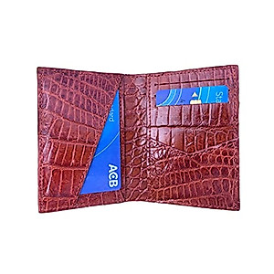 Double side Brown Crocodile Alligator leather skin Credit Cardholder, leather credit cardcase, leather creditcard cover