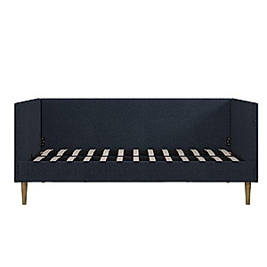 DHP Franklin Mid Century Upholstered Daybed, Sofa Bed, Twin Size Frame, Blue Linen