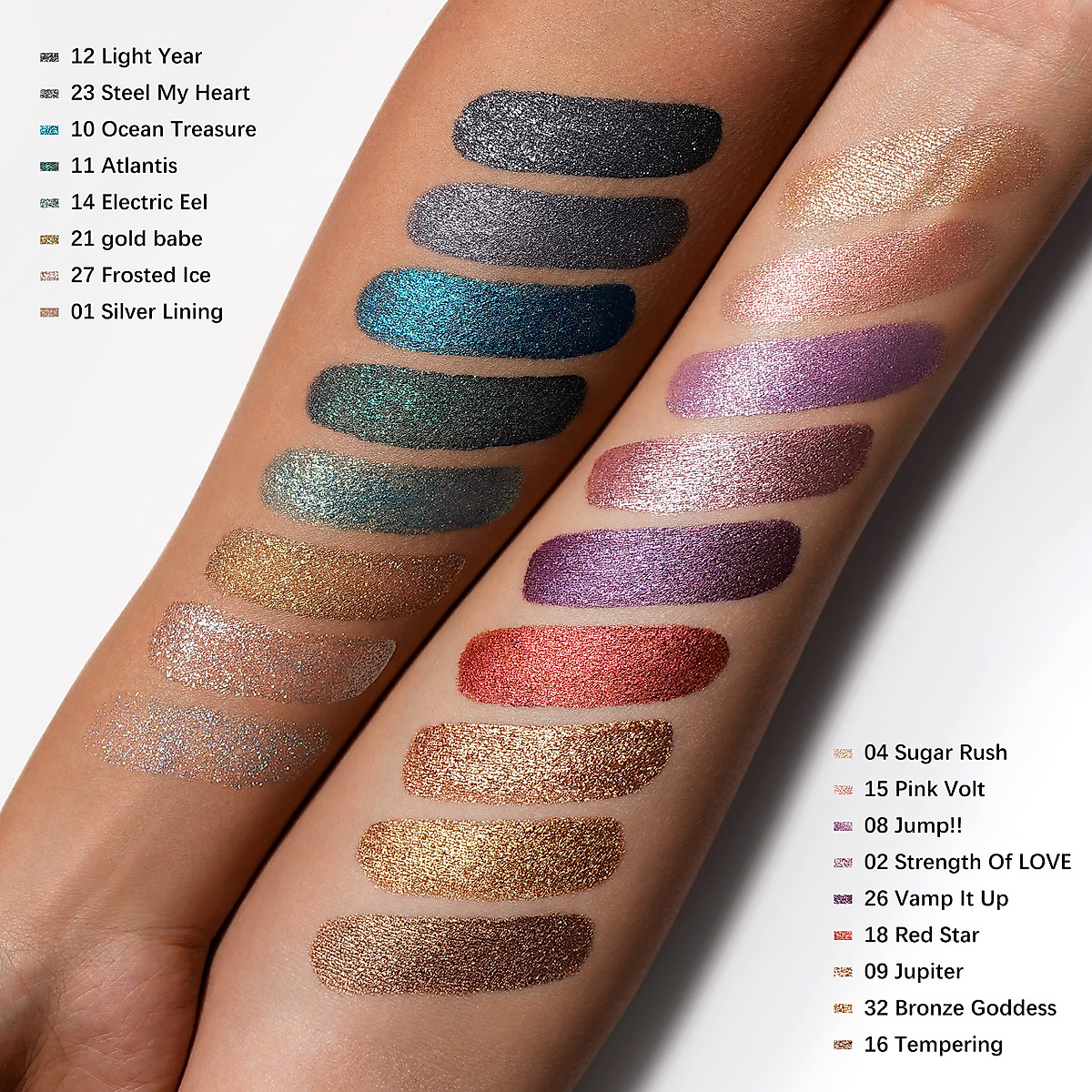 Oulac Blue Liquid Glitter Eyeshadow Liquid Shimmer Eyeshadow Liquid Eyeliner Non-sticky One-Swipe Coverage with Quick-Drying Crease-resistant Formula.Vegan & Cruelty-Free.(10)