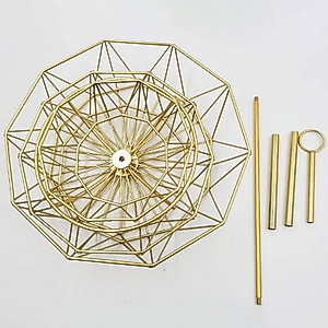 Nordic Style 3 Tier Fruit Basket for Kitchen Metal Wire Candy Fruit and Vegetable Storage Holder Fruit Bowl for Kitchen Counter Decor, Gold