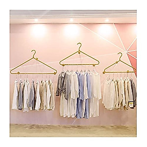 LXHONG Unique Clothes Display Rack - Wall Hanging Clothes Rack Clothing Rack - Garment Rack Shelves for Retail Stores (Color : Black, Size : 120cm)