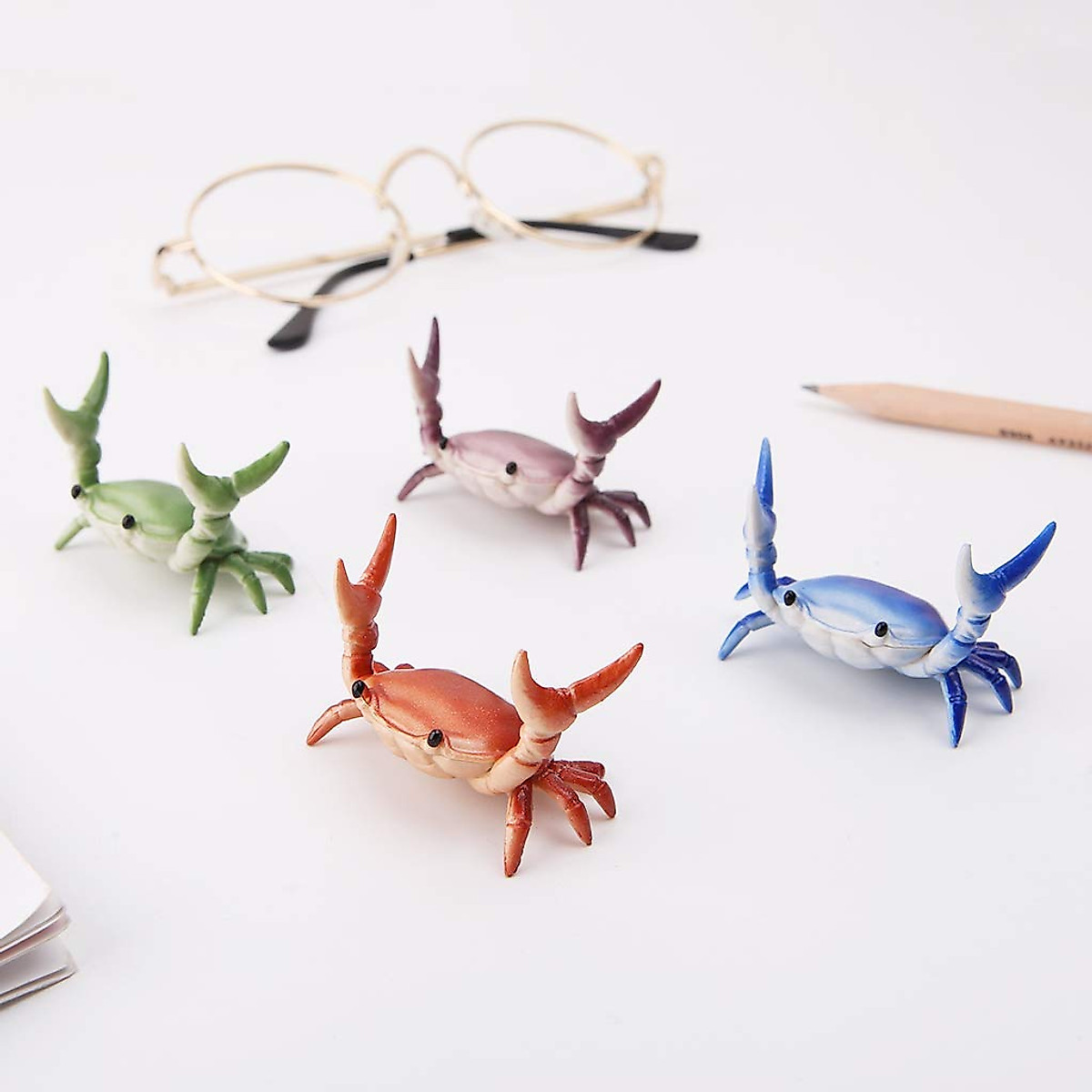 MosBug New Japanese Creative Cute Crab Pen Holder Weightlifting Crabs Penholder Bracket Storage Rack Gift Stationery