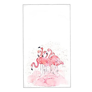 Watercolor Pink Flamingos Painting Splash Soft Absorbent Guest Hand Towels Multipurpose for Bathroom, Gym, Hotel and Spa (27.5 x16 Inches)
