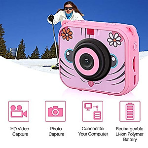 Digital Camera, Kids Camera Waterproof Vlogging Camera Sports Camera, Shockproof Anti-Fall Compact Portable Mini Cameras with Powerful Battery Life,Gift for Girls Boys