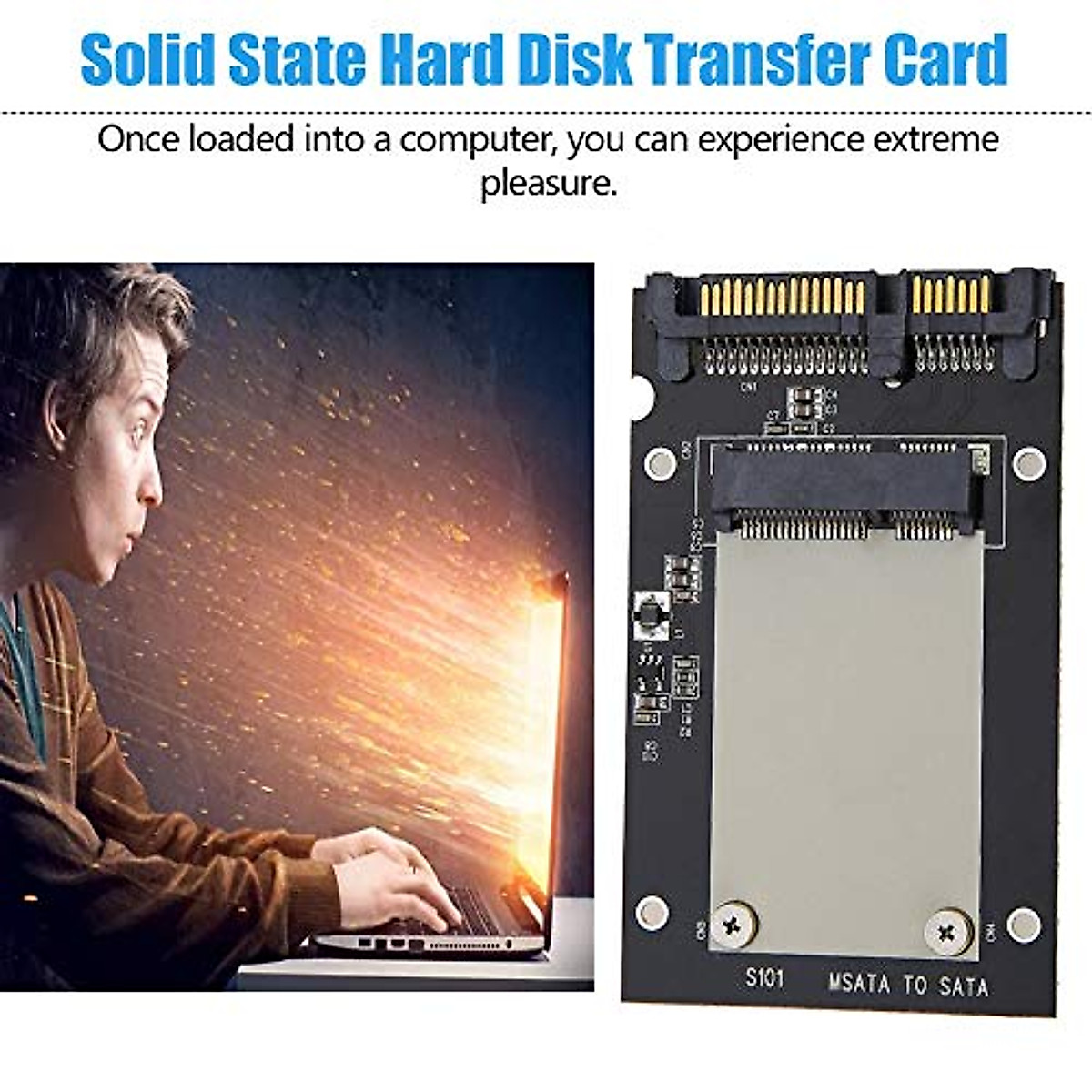 Superjiuex S101 Solid State Drive Transfer Box mSATA to SATA III 2.5 inch SSD Aluminum Hard Disk Box SSD Adapter Card