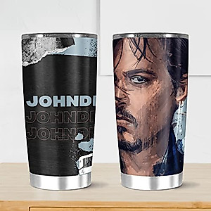 Stainless Steel Insulated Tumbler 20oz johnny Wine depp Hot Coffee Tea Cold Iced Funny Travel Cups Mugs for Men Women