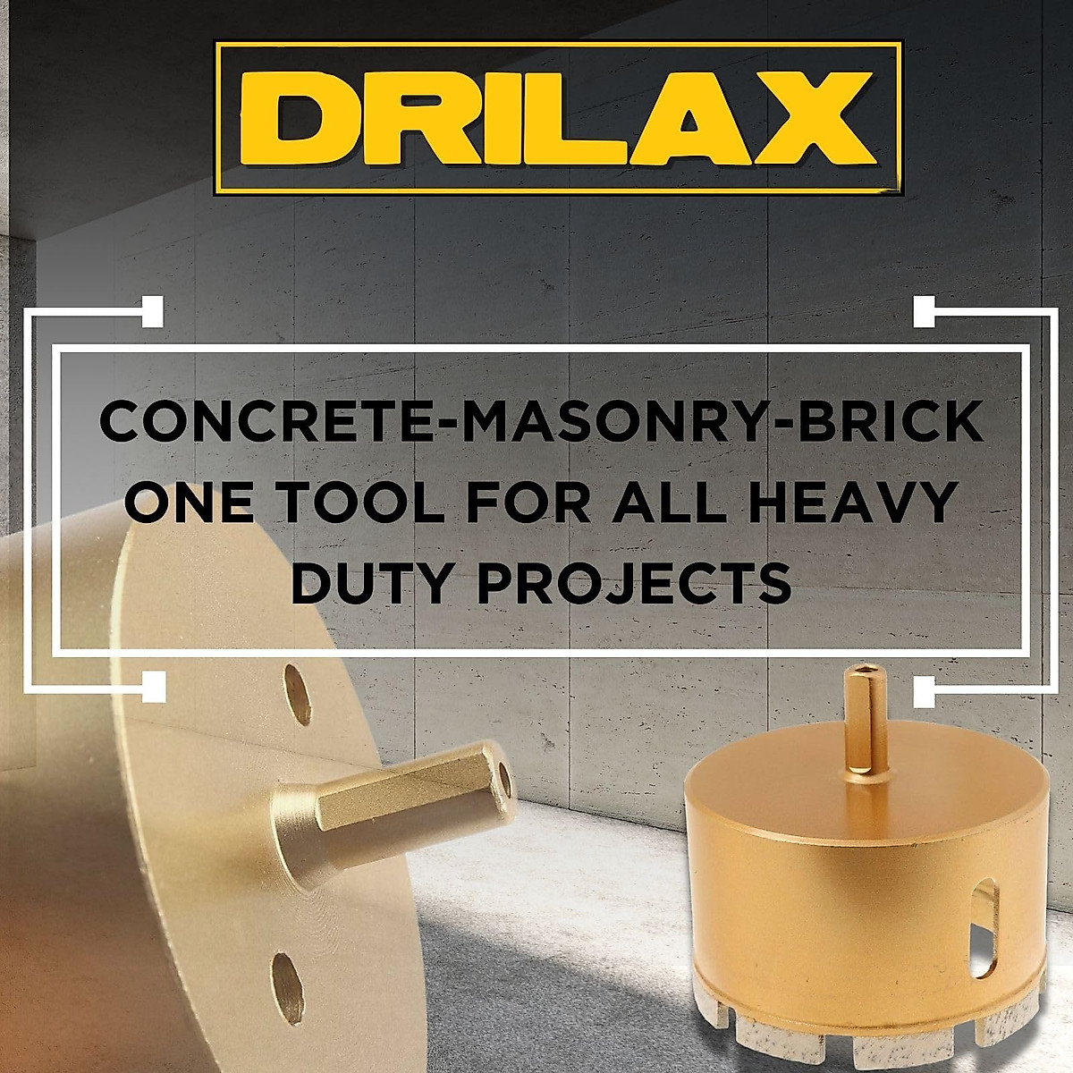 4 Inch Masonry Hole Saw, Diamond Hole Saw, Heavy Duty Dry Core Hole Saw for Concrete Hole Saw Bit Brick, Cinder Block, Core Drill Guide Included Extra Long Depth of Cut