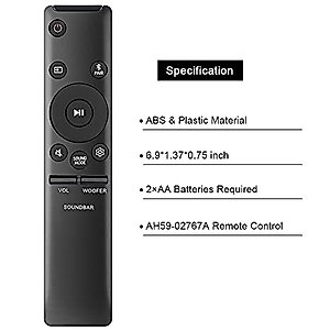 Gvirtue AH59-02767A Universal Remote Control Replacement for Samsung Soundbar Sound Bar Remote Controller Home Theater Surround Sound Bluetooth Speaker System