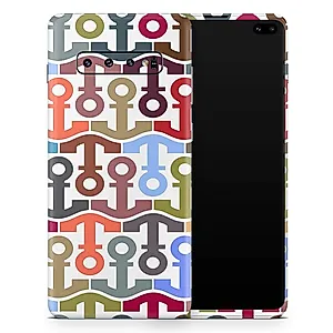 DesignSkinz Color Vector Anchor Collage Protective Vinyl Decal Wrap Skin Cover Compatible with The Samsung Galaxy S20 (Screen Trim & Back Glass Skin)
