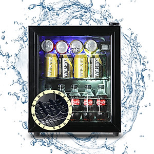 KRIB BLING Beverage Refrigerator and Cooler for 80 Cans, Mini Refrigerator with Wire Adjustable Shelving, Small Drink Dispenser Machine for Soda, Water, Beer, Wine for Dorm, Office, Bar