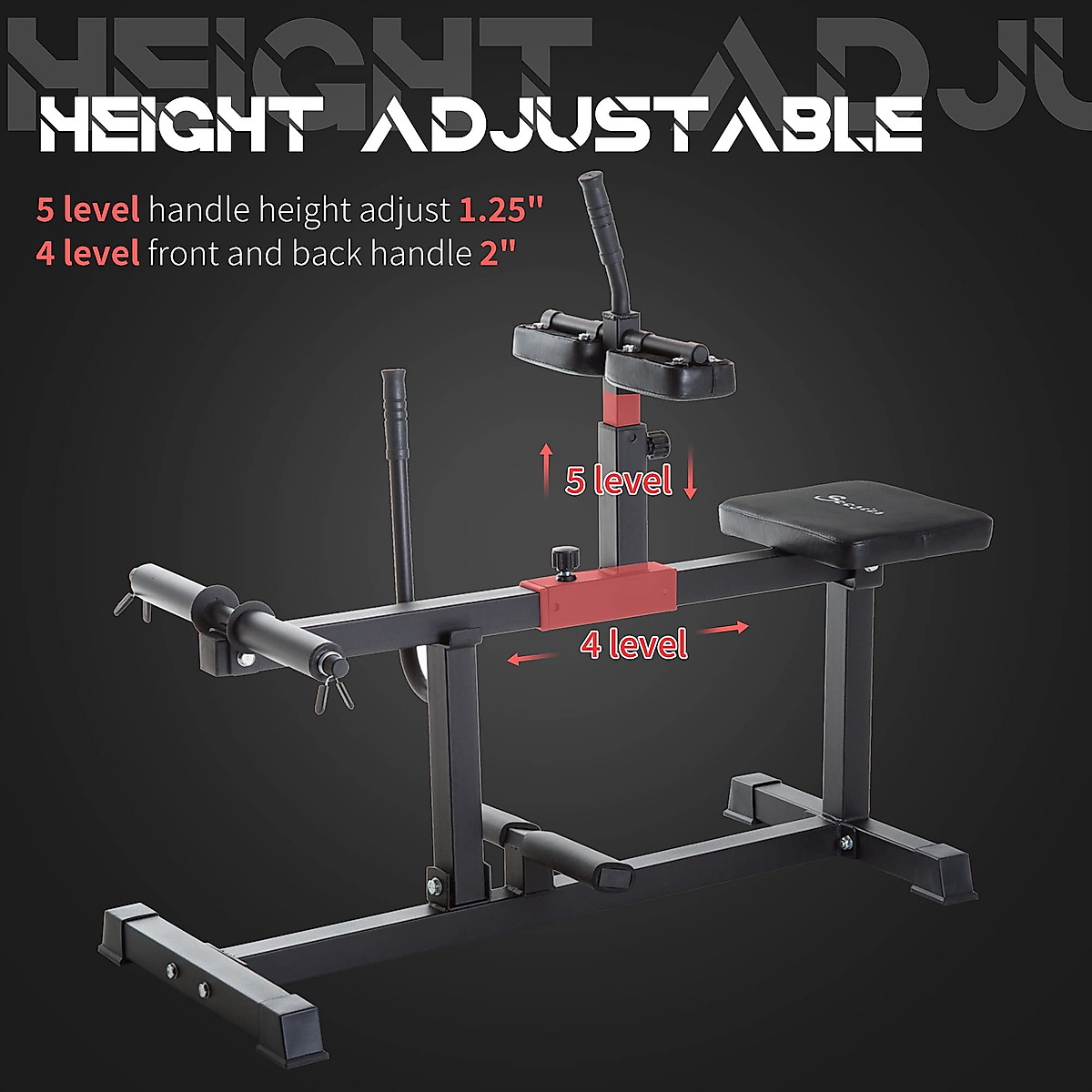 Soozier Adjustable Seated Calf Raise Machine, Leg Machines Home Gym, for Calf, Waist, Arm Training
