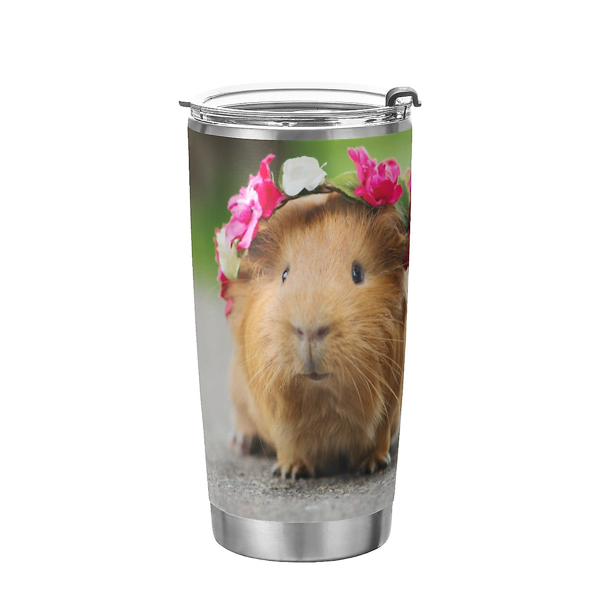 Yasala Tumbler Guinea Pig Flower Insulated Coffee Cup Beverage Container Office Travel Mug with Straw and Lid 20oz Holiday Back to School Gift