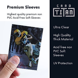 CARD TITAN PRO Premium Standard Soft Sleeves Pack of 500 - Premium Quality Ultra Clear Acid Free Penny Sleeves for Trading Cards - Card Sleeves Fit 2 5/8" x 3 5/8" Standard 35pt Trading Cards