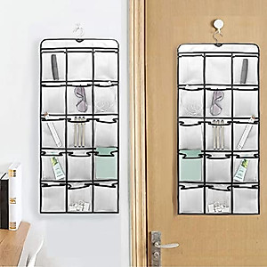 Zimso 30 Pockets Dual Sided Hanging Shoe Rack Hanging Shoe Shelves, Baby Shoe Hanger Organizer for Closet 43.9 x 43.9 in (White)