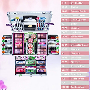 FantasyDay All-in-one Holiday Make up Gift Set | Makeup Kit for Women Full Kit Essential Starter Bundle Include Eyeshadow Palette Lipstick Blush Foundation Concealer Face Powder Mascara Lipgloss Brush