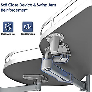 LIVOSA Magic Corner Kitchen Cabinet Pull Out Organizer with 2 Non-slip Tiers Swing Tray and Soft Close for 36" Cabinets, Right Handed Open, Grey