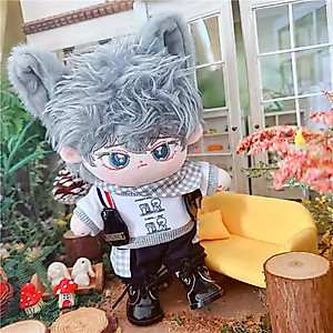 niannyyhouse 20cm Plush Doll Clothes Loose Scarf Vest T-Shirt Pants 8in Soft Stuffed Plush Toy Accessories Dress Up