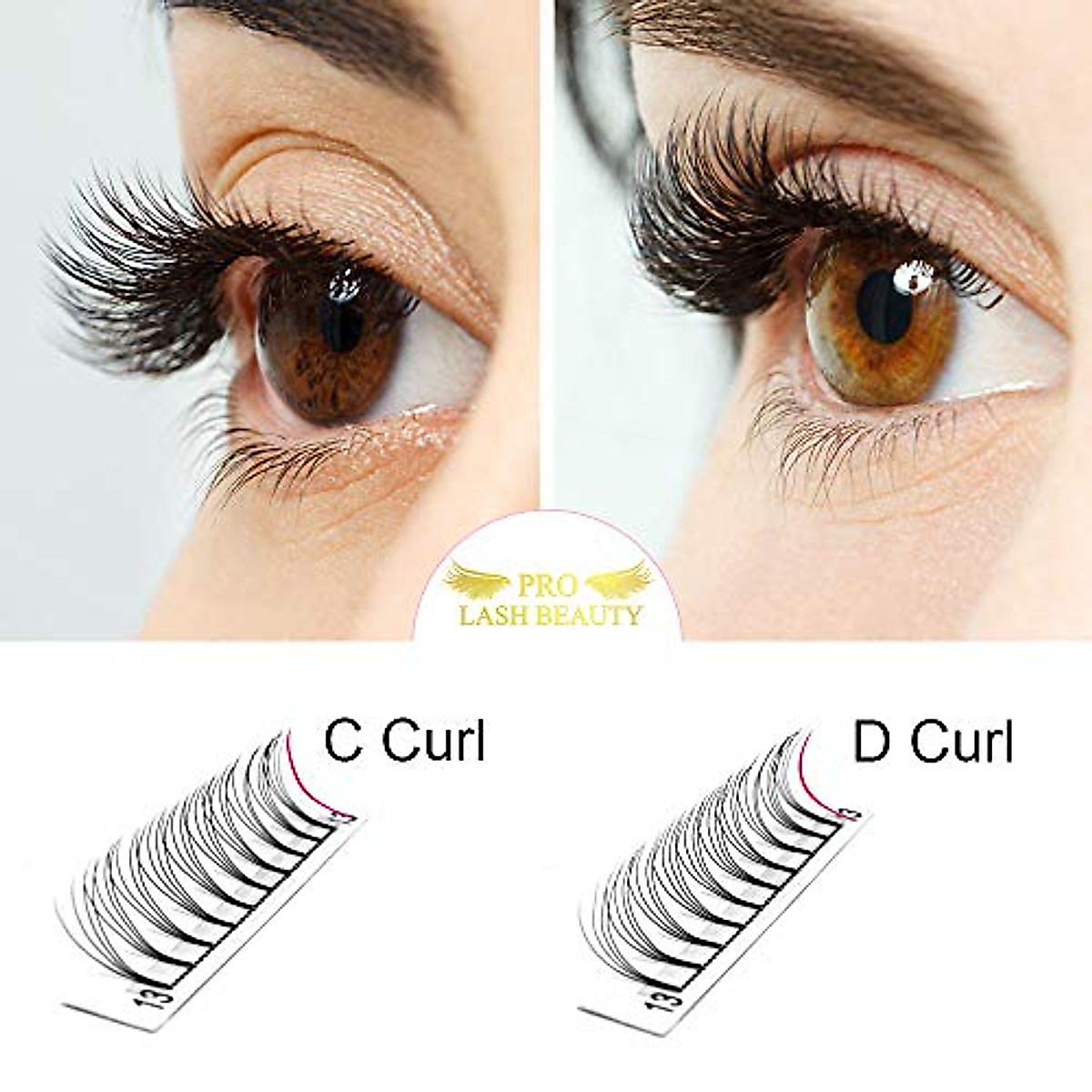 Premade Fans Eyelash Extensions 4D 6D 8D Short Stem Premade Volume Eyelash Extensions .07 .10 C D Curl Pre made Lash Fans 9 to 20 mm Volume Lash Extensions (4D-D-0.10,13mm)