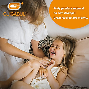 Painless Removal Silicone Bandages for Elderly Sensitive Skin - 40 Counts 0.75''x3'' Medium and 15 Counts 1.63''x4'' Extra Large Bandages by G+ GUIGABUL - Hypoallergenic - Latex Free