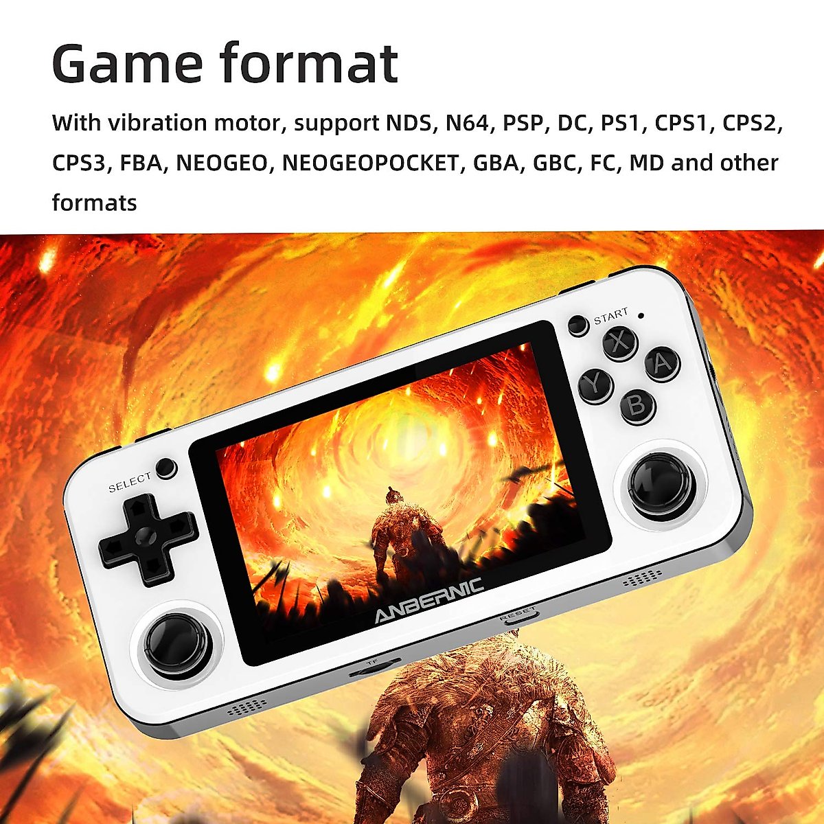 DREAMHAX RG351P Handheld Game Console with 64G TF Card 2500 Classic Games 3.5 Inch IPS Screen 3500mAh Battery, Video Games Player with Open Source System RK3326 Chip Quad-core 1.5GHz (Black)