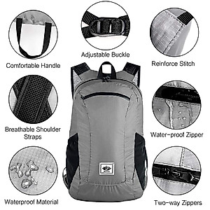 Peicees Lightweight Packable Backpack for Women Men Waterproof Foldable Daypack Bag Collapsible Small Backpack 16 L for Travel Hiking