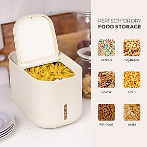 Zuutii Food Storage Container,Rice Container, Dry Food Storage, Pet Food Dispenser, 6.9Qt Large Storage Bin with Lid,Silicone Sealed & Moisture Proof, for Grain Cereal Soybean Corn