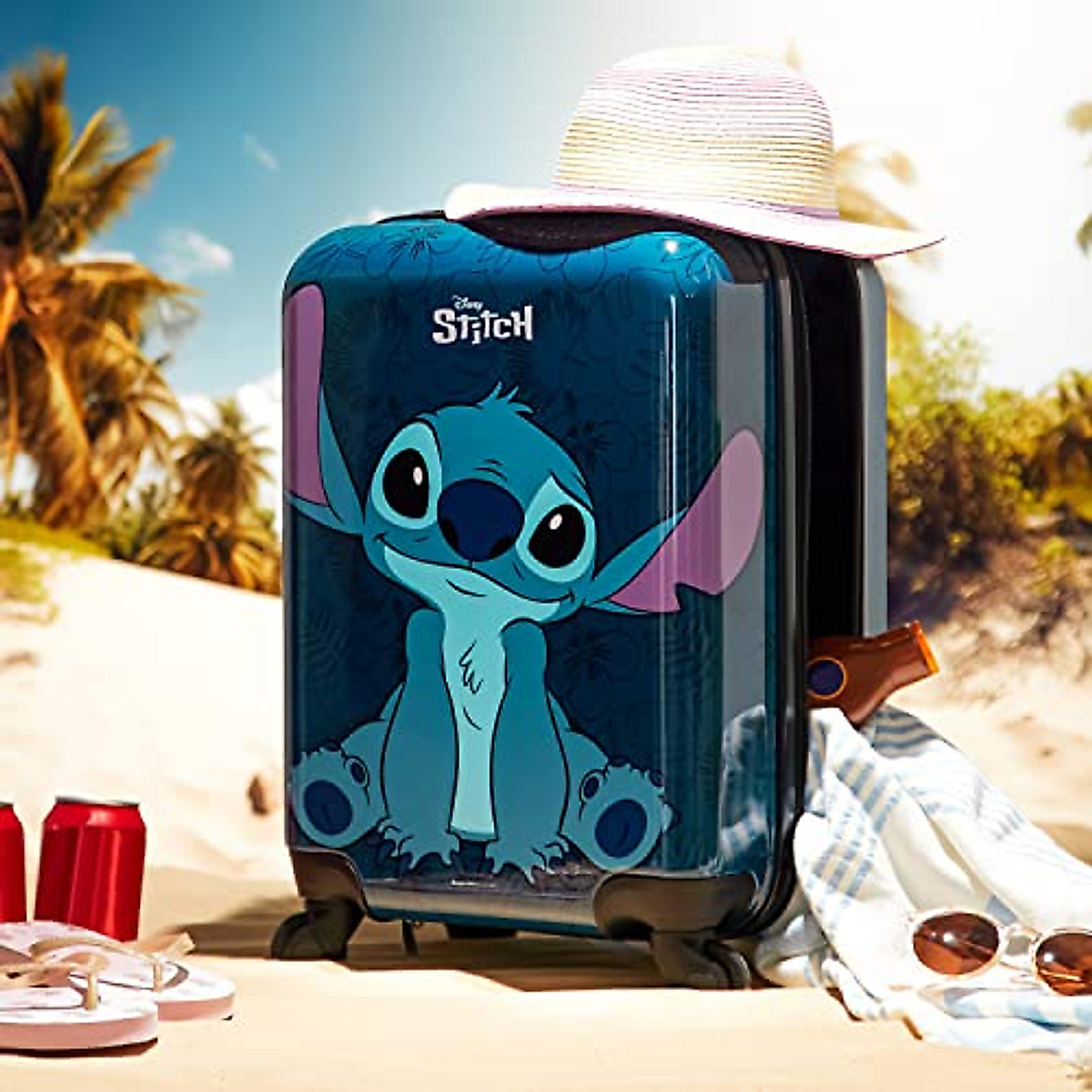 Disney Stitch Carry On Suitcase for Kids Cabin Bag with Wheels Luggage Bag for Girls Boys Carry On Minnie Mouse Travel Bag with Wheels and Handle Stitch Gifts (Dark Blue Stitch)
