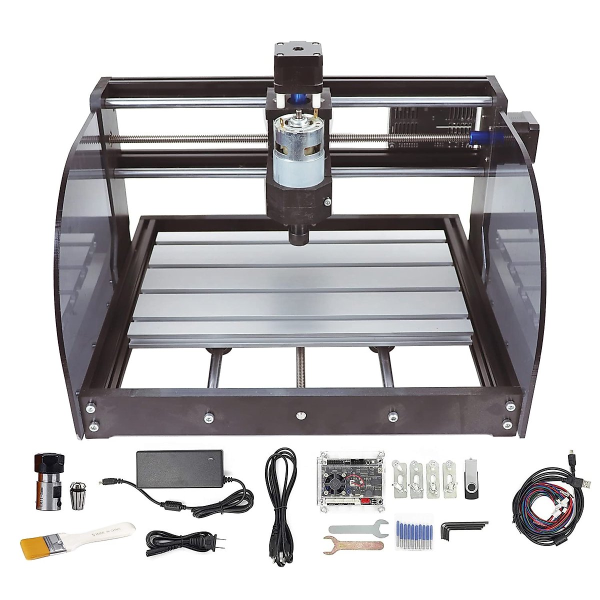 RATTMMOTOR CNC 3018 PRO MAX CNC Router Machine Kit DIY Mini CNC Wood Router Machine 3 Axis GRBL Control Engraver Milling Cutting Machine Working Area 300x180x45mm for Plastic/Wood/Acrylic/PVC/PCB