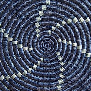 African Woven Trivet- Ruhango/Rwanda Trivet/Sisal & Sweetgrass/Blues
