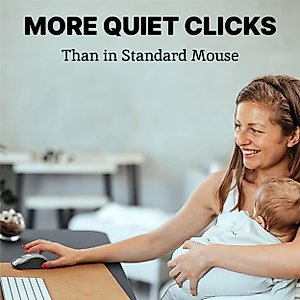 SHHHMOUSE Silent Mouse Wireless – Computer Mouse Wireless, Mouse for Laptop, Mouse USB, Mouse for Chromebook, Mouse Cordless, Mouse Inalambrico, PC Mouse, Computer Mice, Quiet Mouse