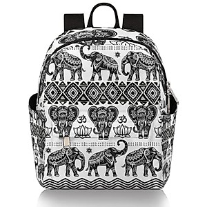 Mini Backpack for Women Backpack Purse Elephant Lotus Cute Small Travel Backpack Casual Bookbag Shoulder Bag for Girls Teens School Backpacks Lightweight Ladies Backpack Daypack