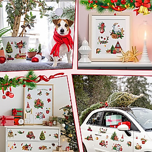 16 Sheets Christmas Rub on Transfers for Crafts and Furniture Rub on Transfers Stickers Xmas Farmhouse Reindeer Stickers Rub on Decals for Home Party Favor Wood DIY Craft, 5.9 x 5.9 Inch