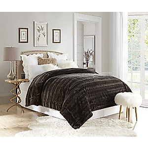 Swift Home Micro-Mink Full/Queen Faux Fur Blanket, Mink