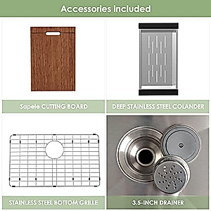 Davivy Kitchen Sink Combo, SUS304 Stainless Steel Single Bowl Workstation Prep Kitchen Sinks (Undermount(27"L x 18"W x 10"D), Stainless Steel)