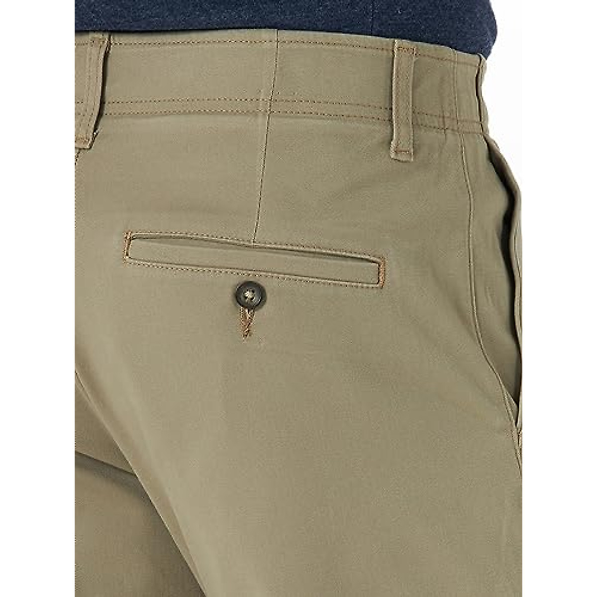Lee Men's Extreme Motion Flat Front Relaxed Taper Pant, Khaki, 38W x 32L