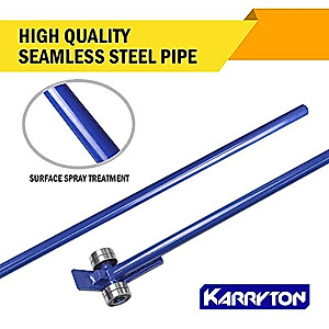 KARRYTON Pry Lever Bar 5T/11000LBS Load Capacity, 5FT Length Steel Handle Prylever Bar with Wheels for Heavy Duty Equipment Handling,Great Hand Tool with Four Industrial Bearings (5T-5FT)