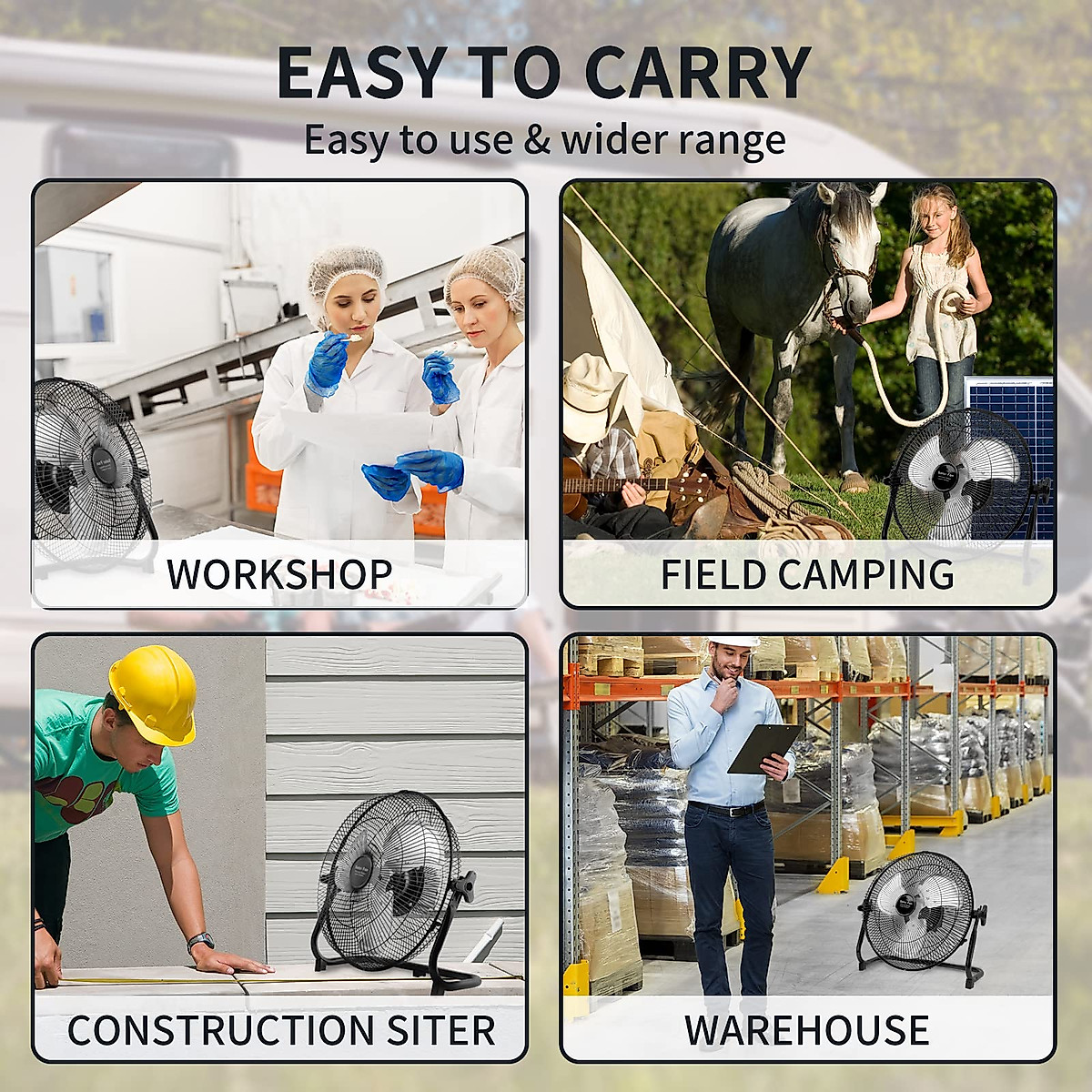 CYBERDAX 14 Inch Portable Wireless Rechargeable Table Fan with Solar Panel Powered and AC Charger Dual Input for Household, Camping, Fishing Outdoors