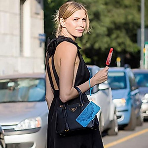 Asuwish Compatible with Oppo Reno 6 5G Wallet Case and Tempered Glass Screen Protector Credit Card Holder Flip Purse Accessories Wrist Strap Stand Folio Cell Phone Cover for Reno6 2021 Women Men Blue