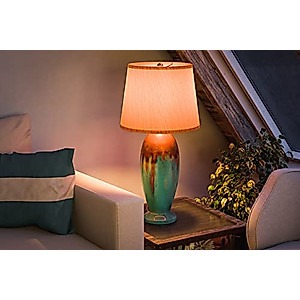 Kenroy Home 32366TEAL Tucson End Table Lamp, Teal Ceramic Glaze Large