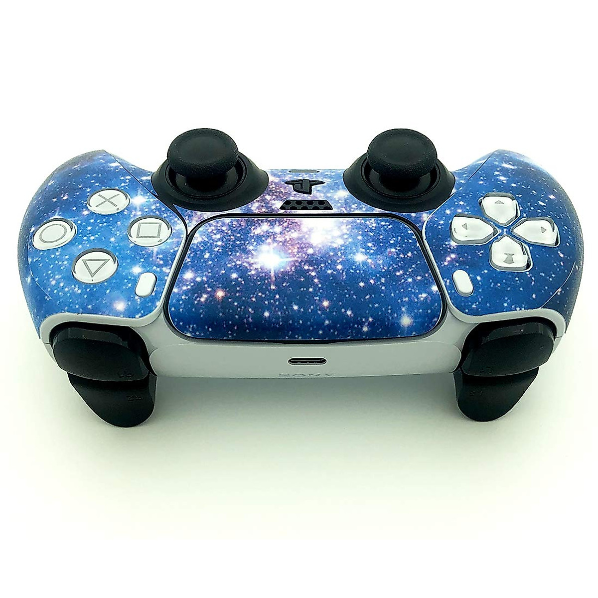 Gebaisi PS5 Controller Skin Sticker for Playstation 5 Cover Wrap Decal Blue Starry Sky