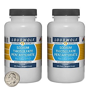 Sodium Thiosulfate Pentahydrate / 1 Pound / 2 Bottles / 99% Pure Reagent Grade/Crystals