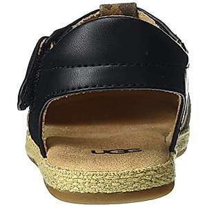 UGG girls I Emmery Leopard Flat Sandal, Tan, 4-5 Infant US