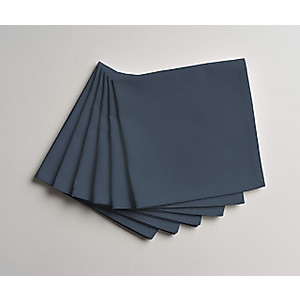 Cloth Dinner Napkins Cotton Washable Calicot 16x16 Inch Napkins Cloth|Absorbent Reusable Durable Decorative Set of 6 Table Napkins for Spring, Easter Decor,BBQ,Hotel &Outdoor Parties|Dark China Blue